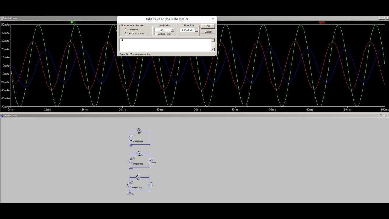 Electronic Basic 1:LTSpice design and simulate Phase in R RL RC circuit ...
