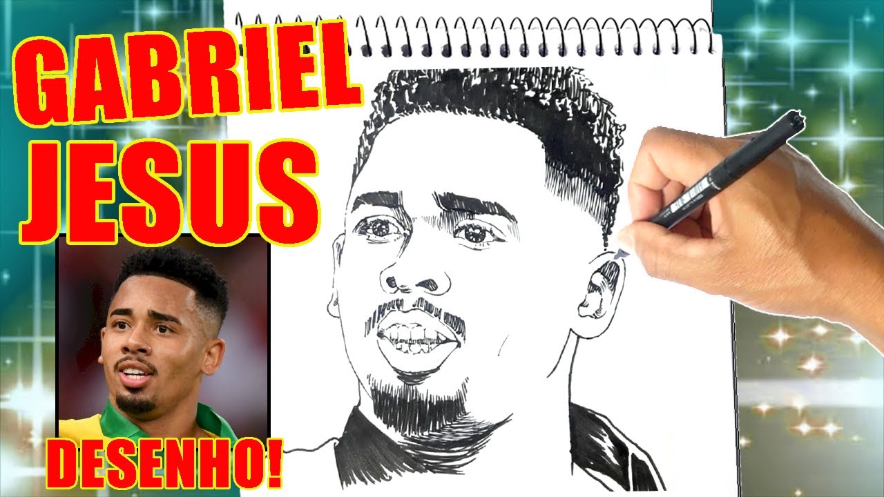 COMO DESENHAR GABRIEL JESUS ATACANTE MANCHESTER CITY - YouTube