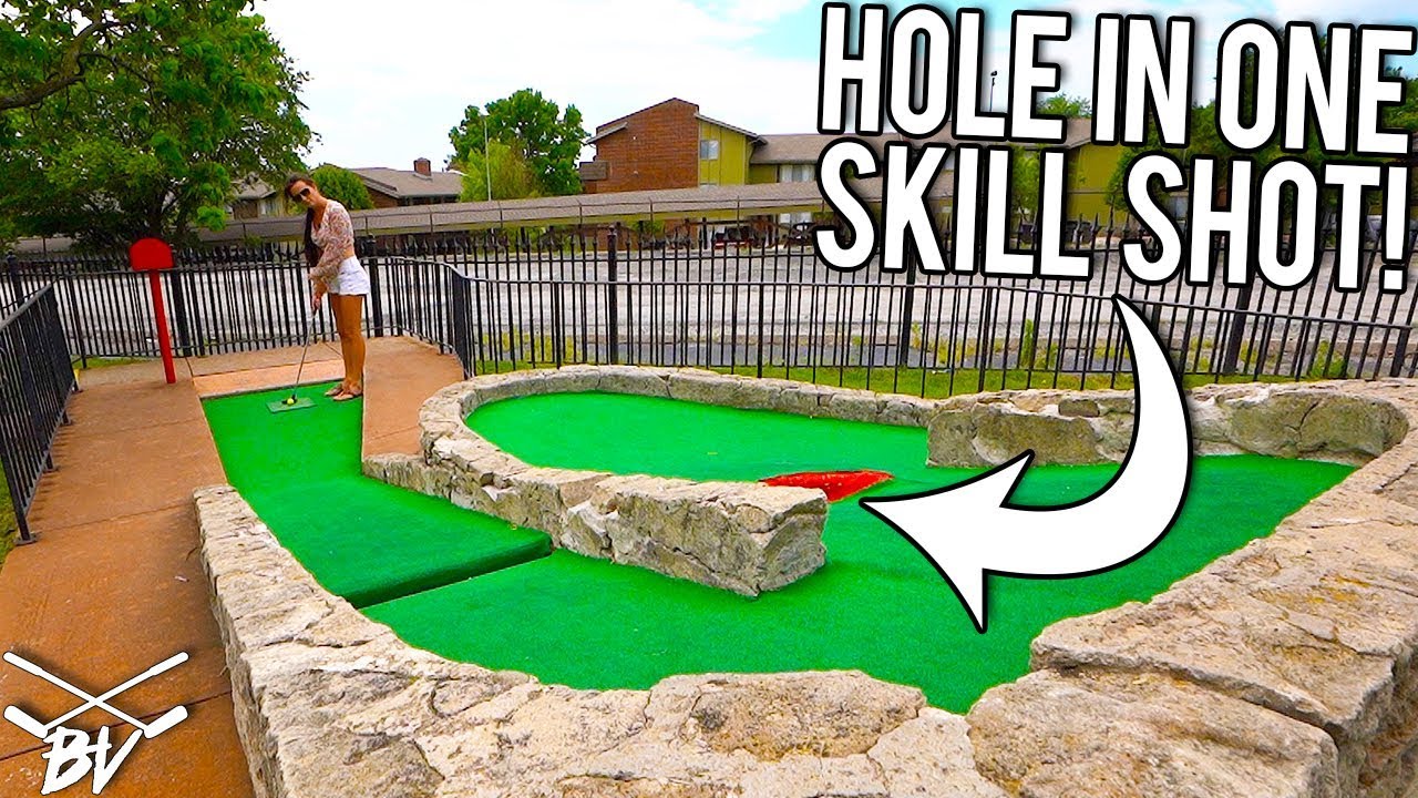 Mini Golf Skill Shots For Bonus Hole In Ones! - YouTube