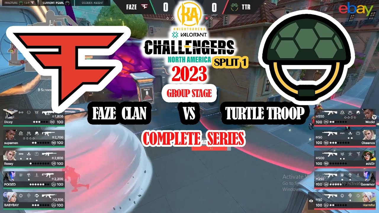 FaZe Clan vs Turtle Troop - 2023 Valorant Challengers NA Split 1 - W2D3 - YouTube