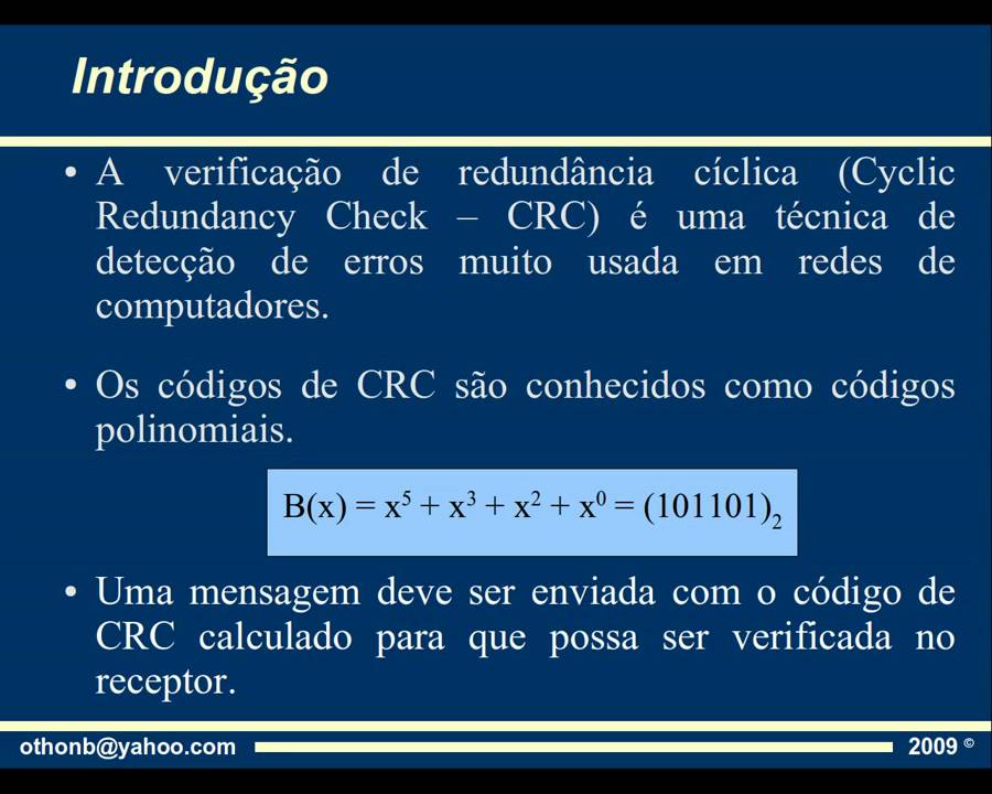 Cálculo de CRC - Parte 1 - YouTube