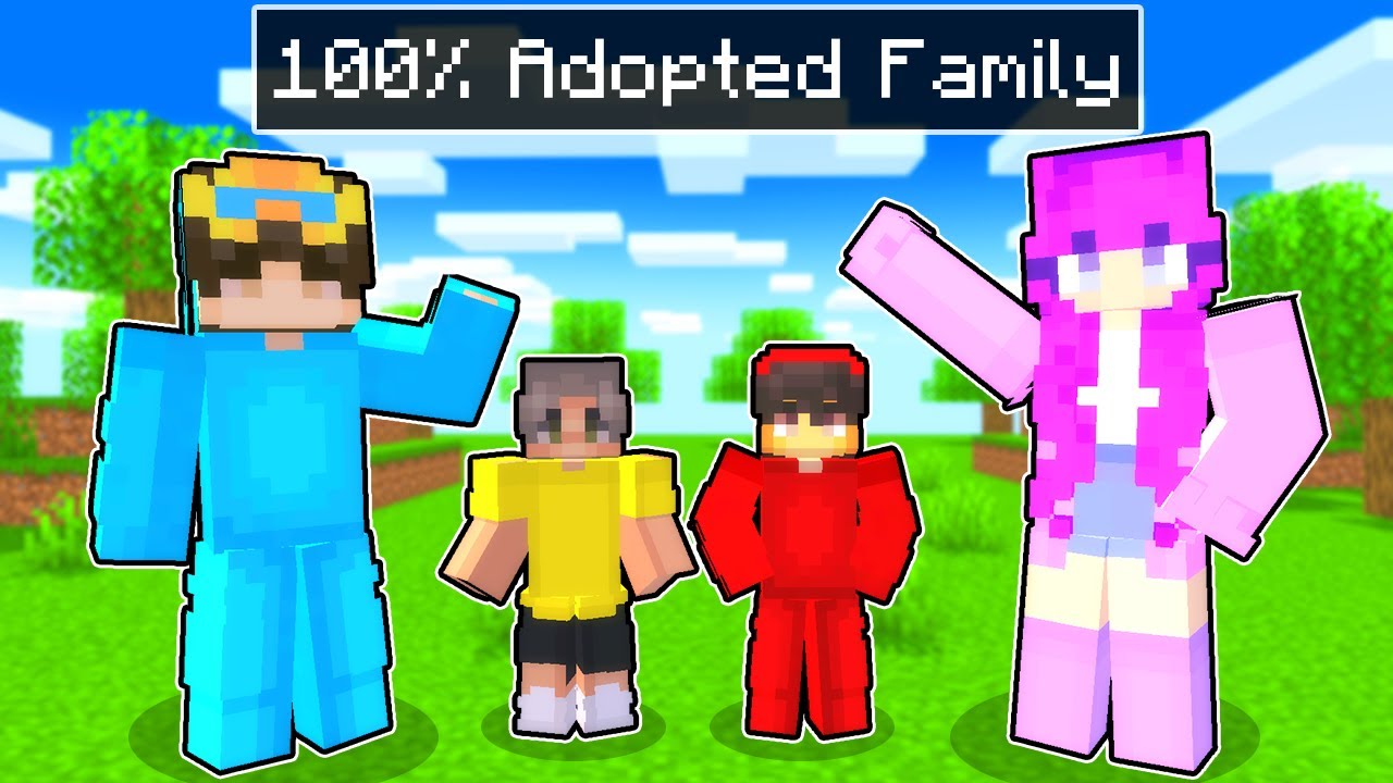 100% Adopted FAMILY In Minecraft! - YouTube