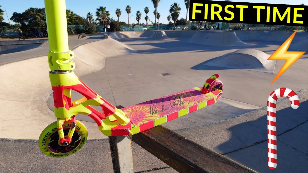 RIDING MY NEW CANDY CANE SCOOTER FOR THE FIRST TIME! - YouTube