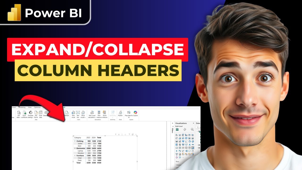 How To Expand And Collapse Column Headers In Power Bi (Easiest Way ...