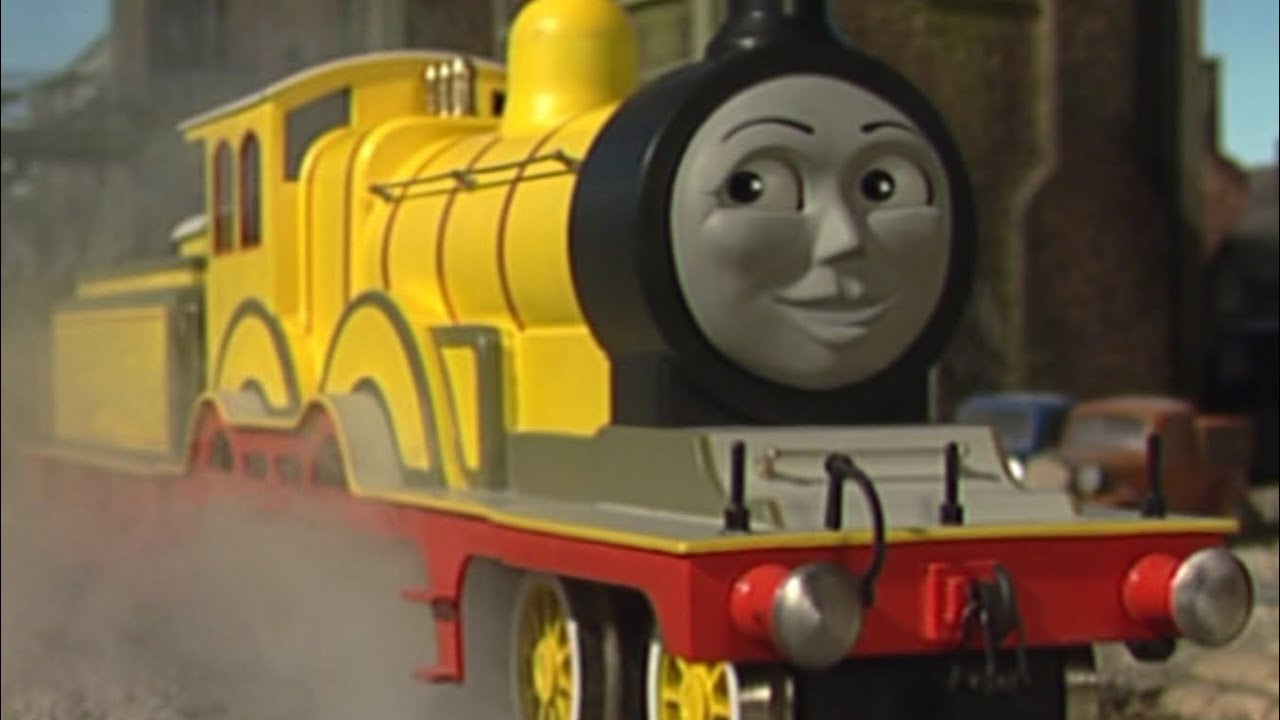 molly the yellow engine pulling trucks bricks yay my favorite character ...