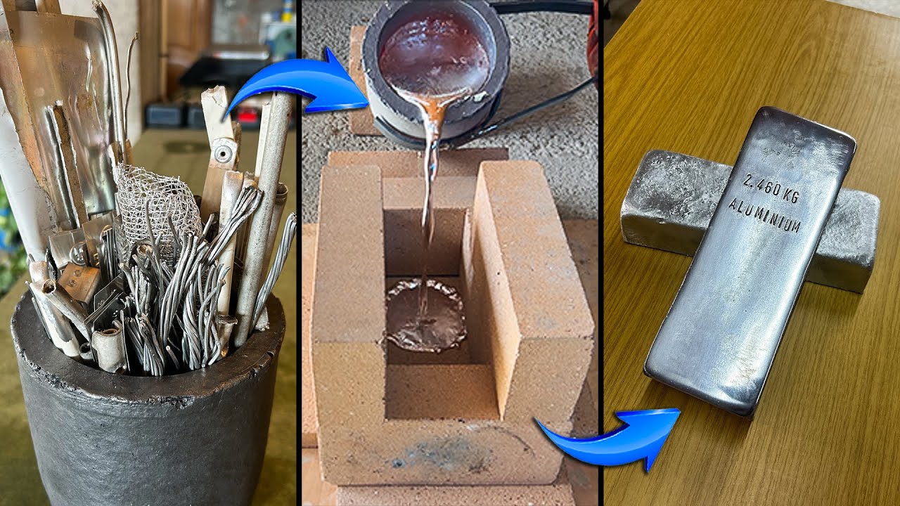 Huge Aluminium Ingot: From Failed To Success - ASMR - Metal Melting ...