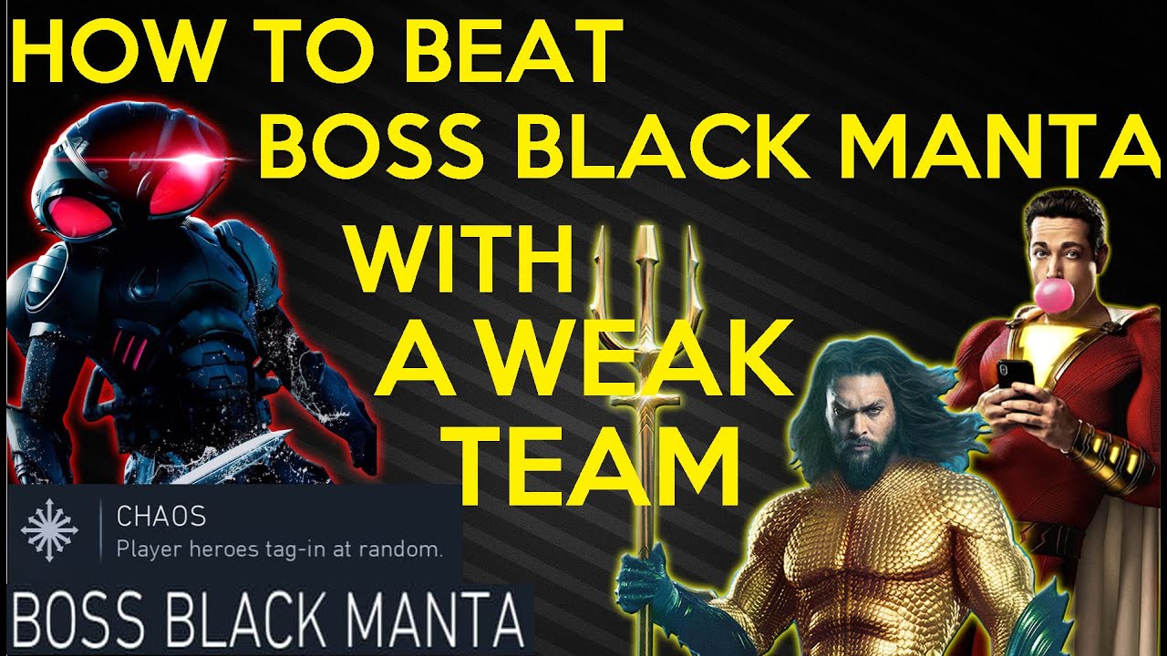 HOW TO BEAT BOSS BLACK MANTA WITH A WEAK TEAM INJUSTICE 2 MOBILE SOLO RAIDS GUIDE - YouTube