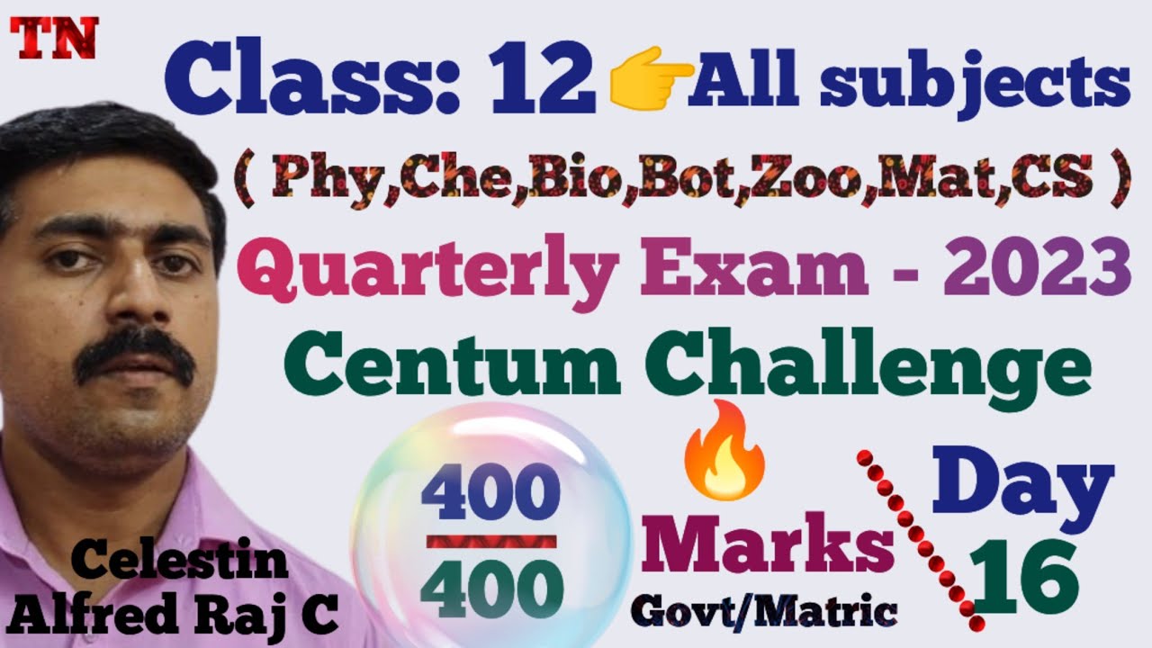 Class 12|Quarterly Exam-2023|Centum Challenge|Day 16|All subjects|sky physics - YouTube