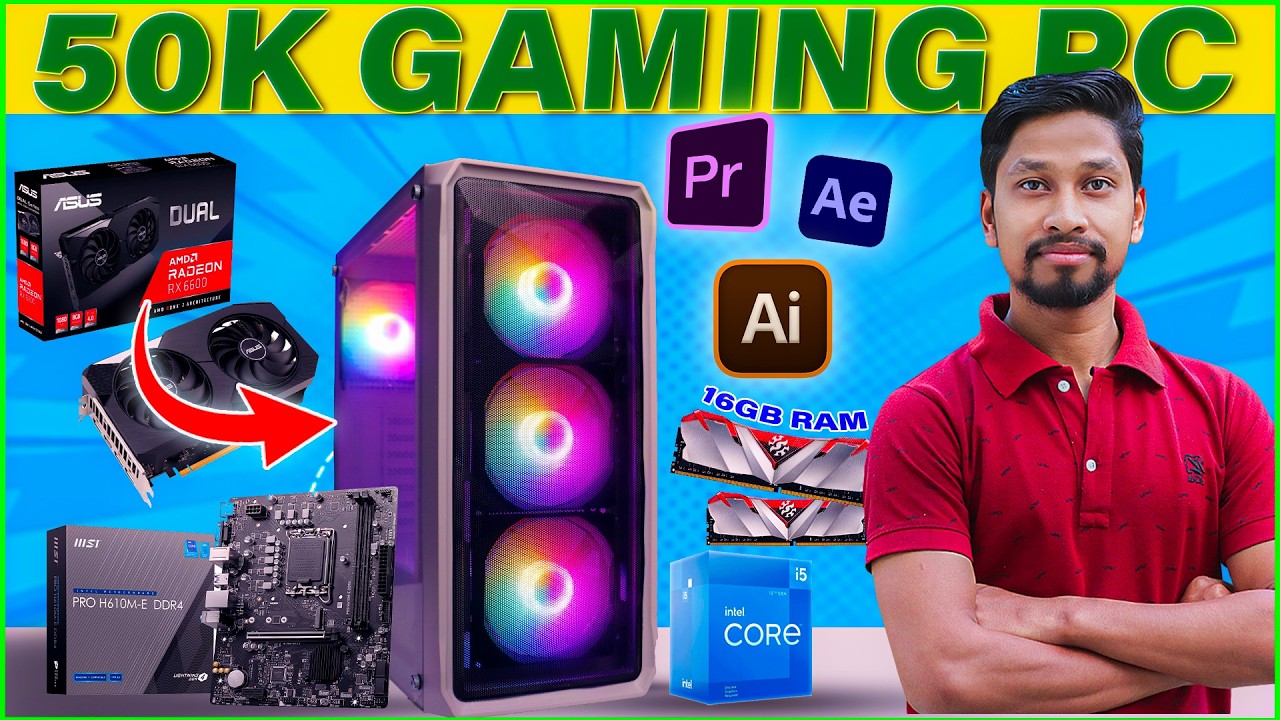 Best PC Build Under ₹50K in 2024 💥 Perfect for Gaming & Video Editing ...