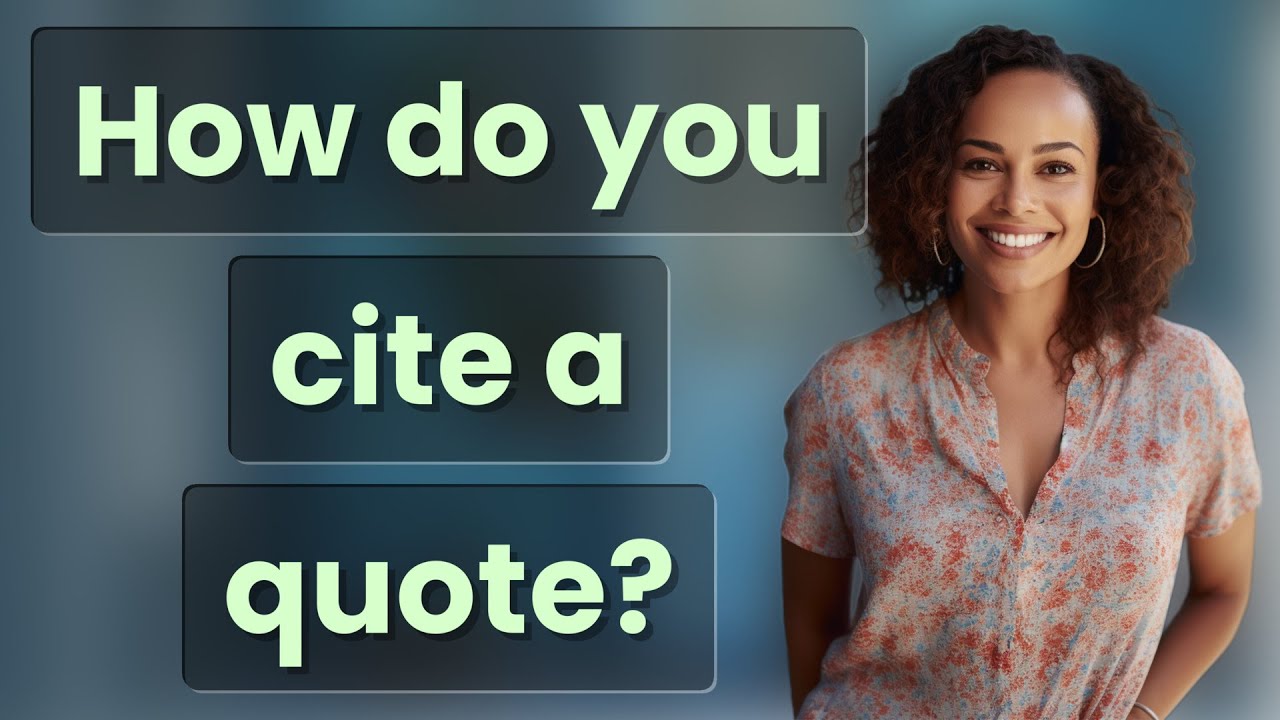 How do you cite a quote? - YouTube