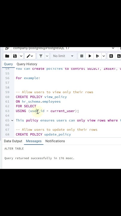 How To Create View Row Level Security Policy In Postgresql Best Postgresql Tutorial Shorts