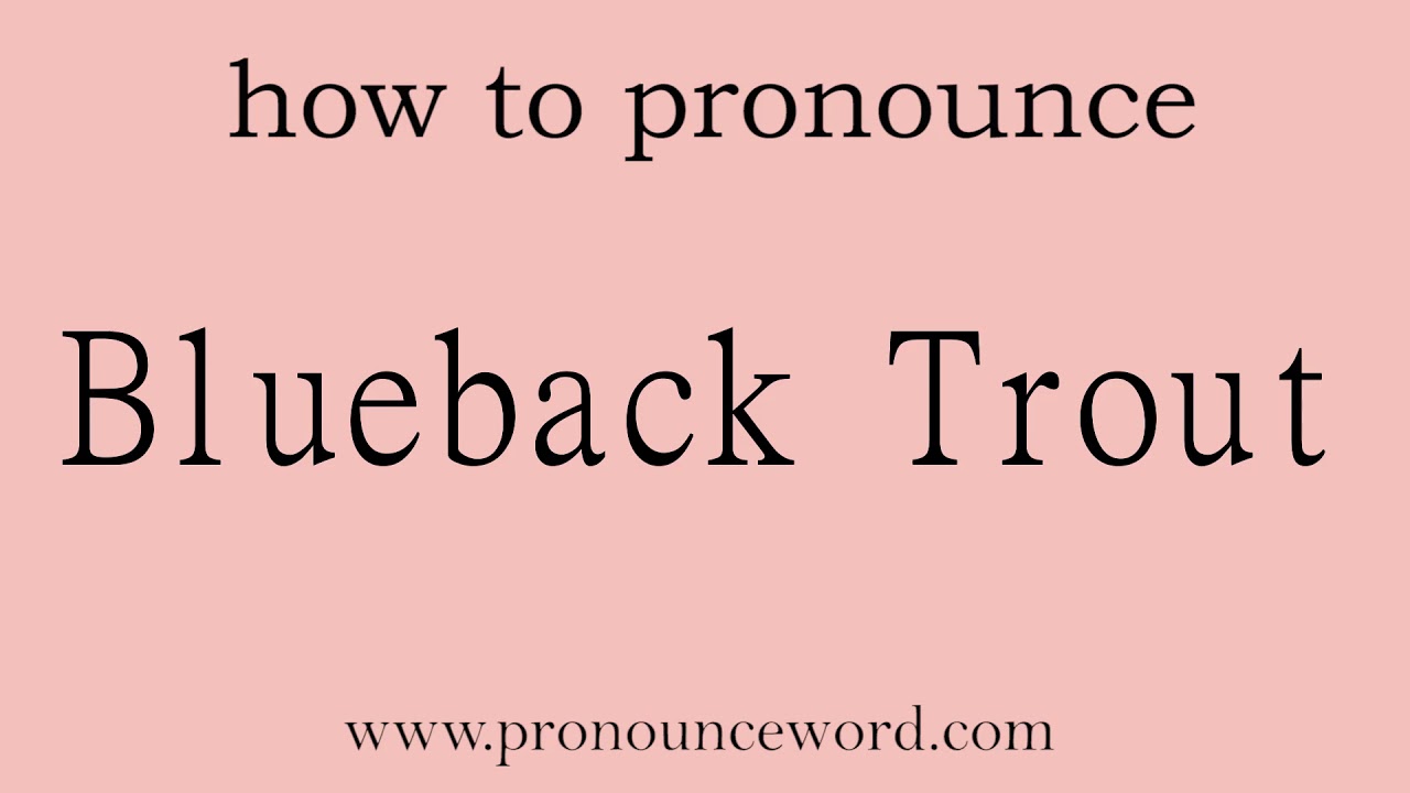 Blueback Trout. How to pronounce the english word Blueback Trout .Start ...