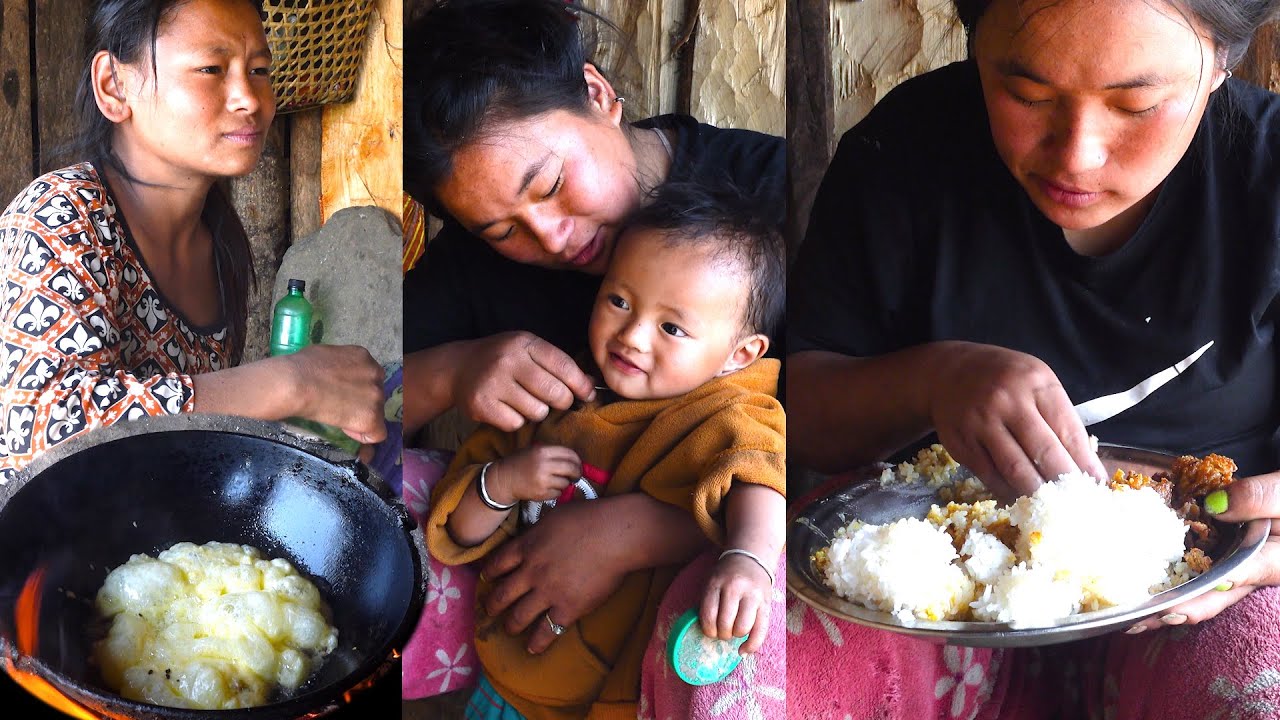 Local egg curry and rice || Nepali Pastoral life || Life in the Jungle ...