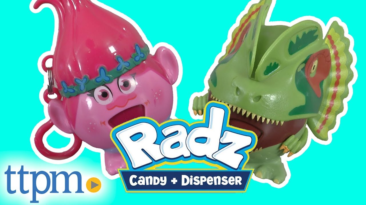 Trolls and Jurassic World Candy + Dispenser from Radz - YouTube