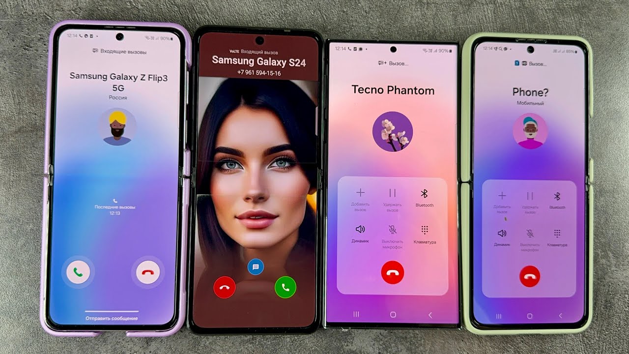 Incoming Calls Samsung Galaxy Z Flip5 + Flip3 + Techno Phantom ...