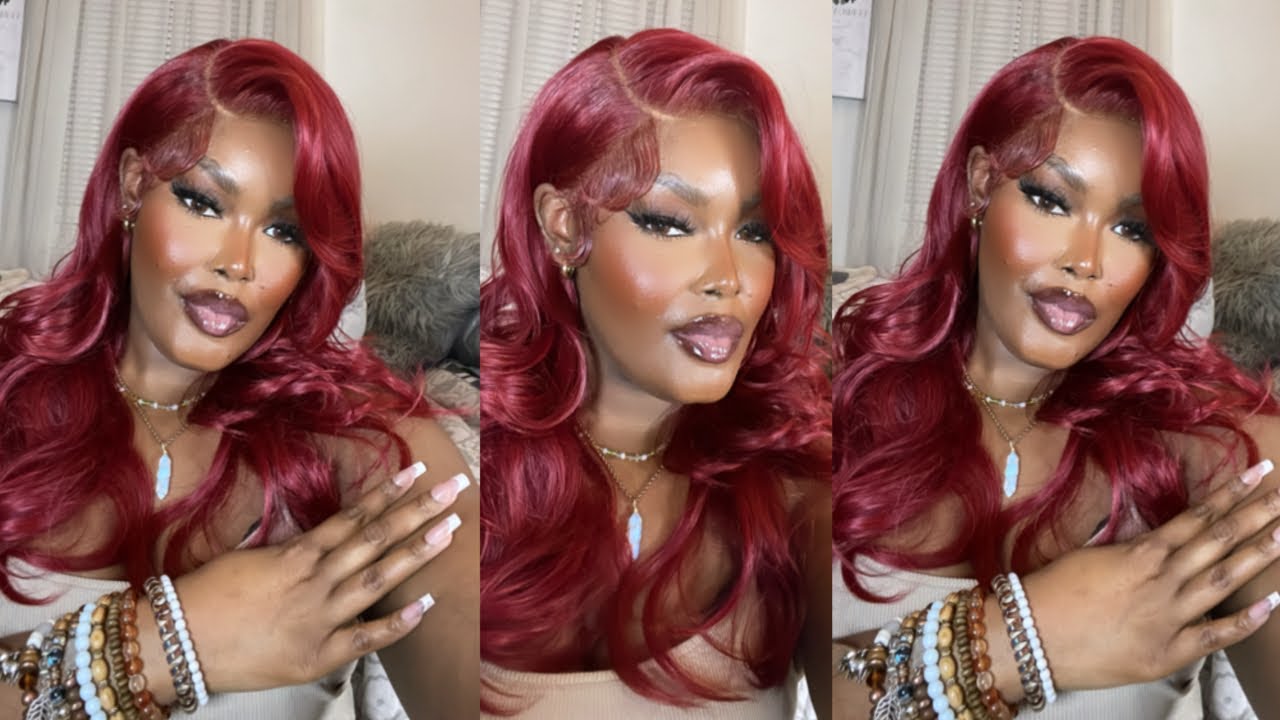 *MUST HAVE* VELVET RED WIG INSTALL | START TO FINISH INSTALL | CELEB ...