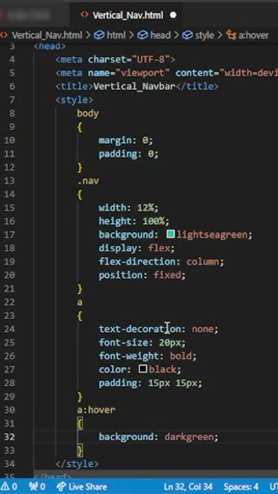Fixed Vertical Navigation bar using HTML & CSS #shorts #youtube #html # ...