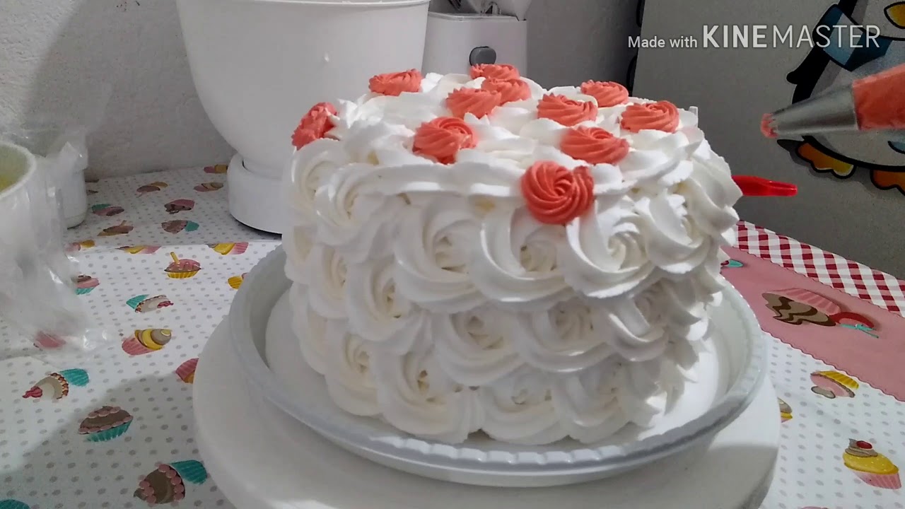 Decorando bolo rosetas - YouTube