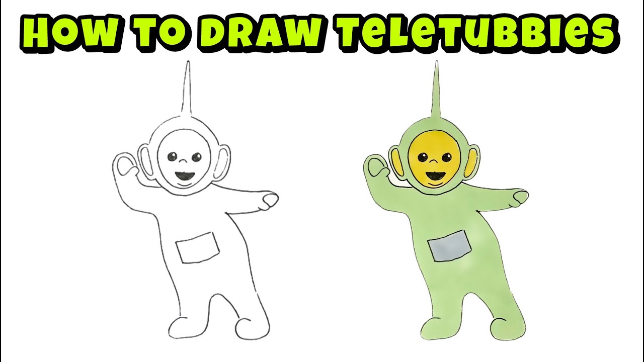 How to Draw Green Teletubbies Dipsy Easily – Vibrant Drawing Tutorial ...