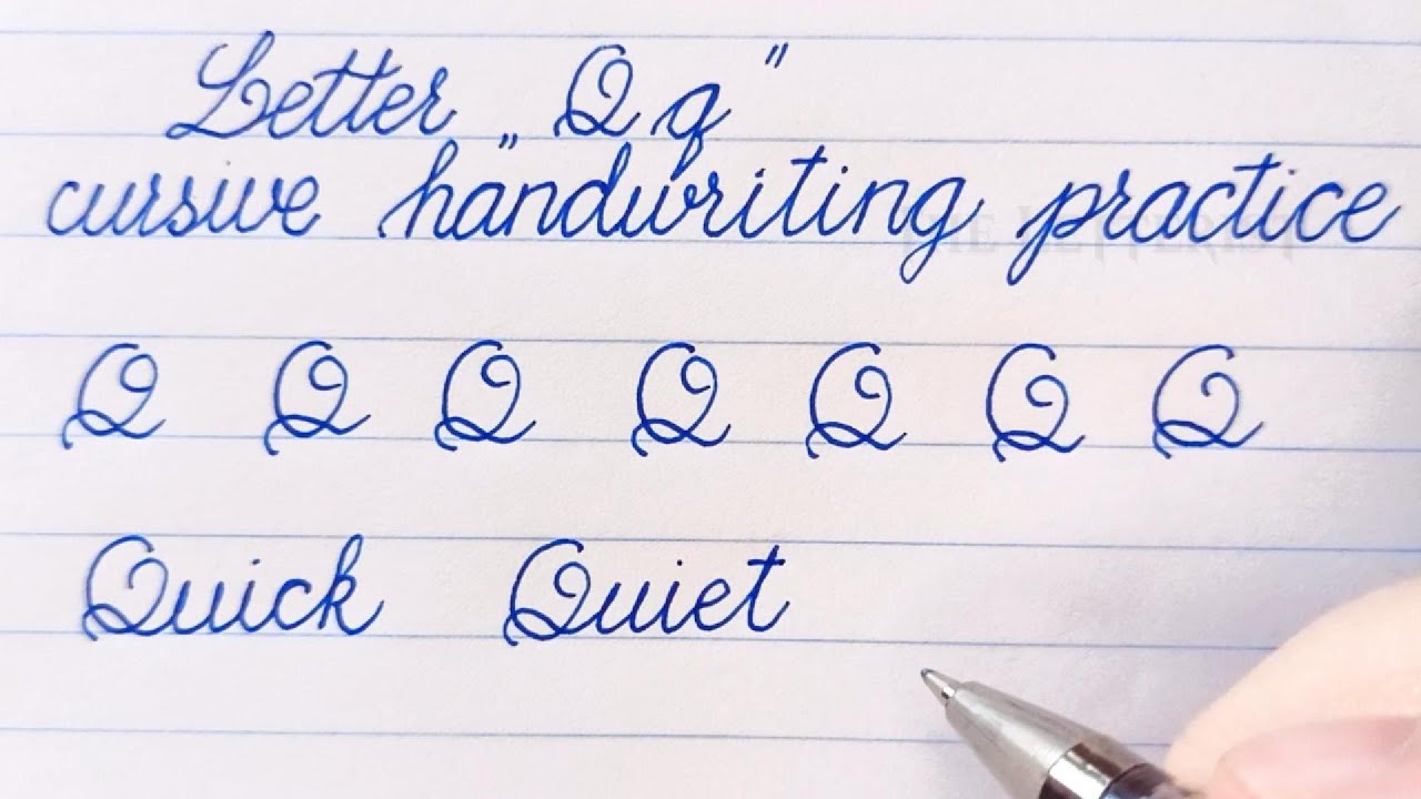 letter "Qq" cursive handwriting practice ⚜ Handwriting exercises ⚜ ...