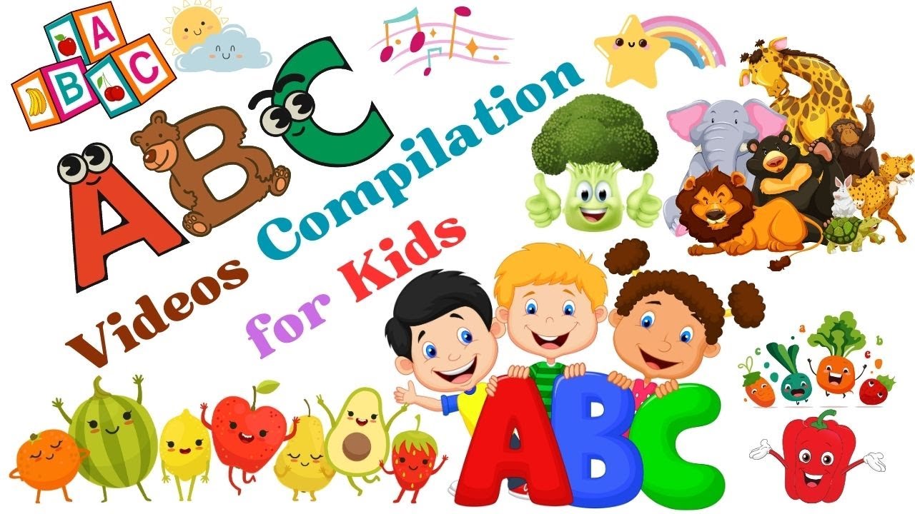 ABC Videos Compilation for Kids | Fruits, Vegetables & Animals Name ...
