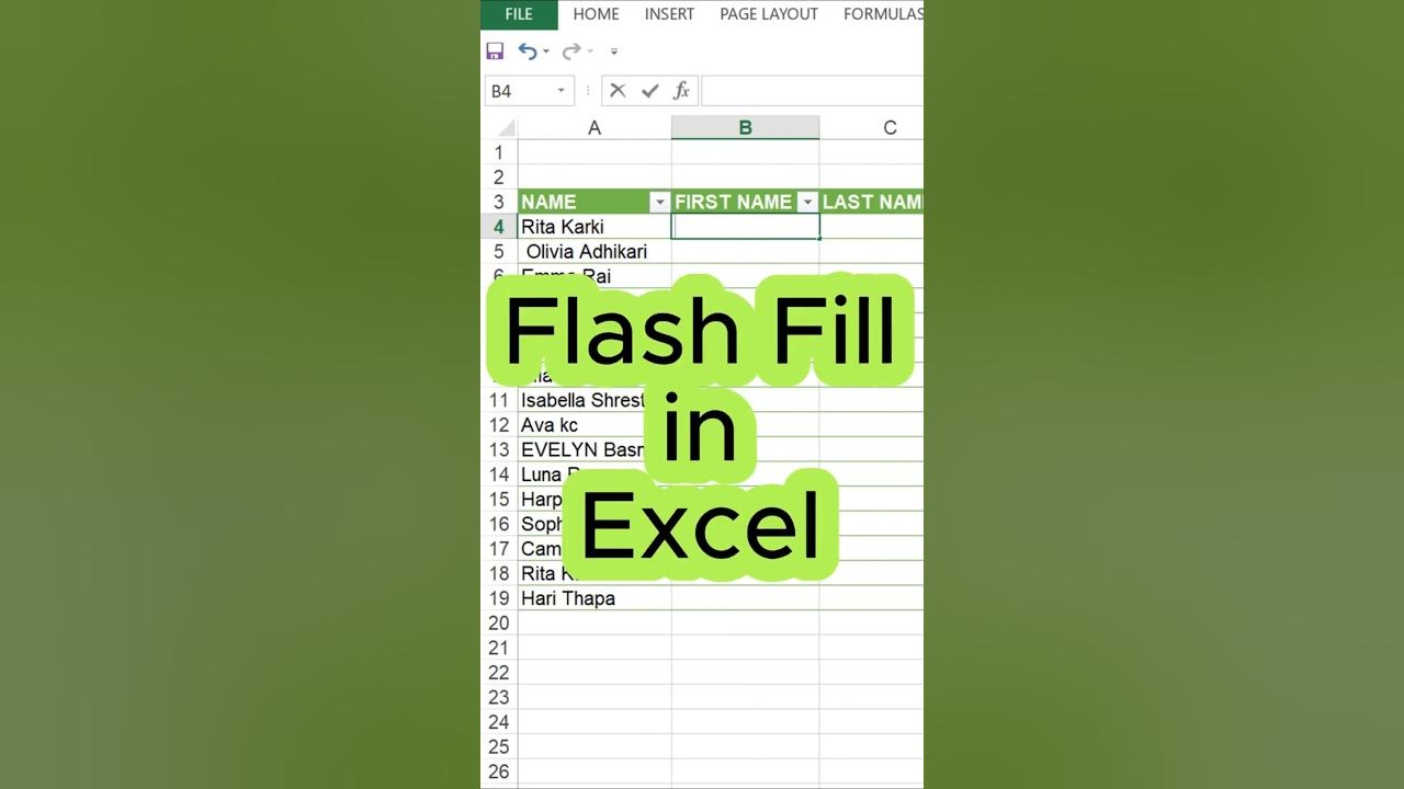 Master Flash Fill in Excel | Save Time with Smart data Entry! #excel#exceltips - YouTube