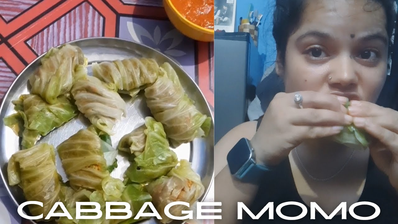 How to make cabbage momo/roll at home without steamer #foodie #cooking ...
