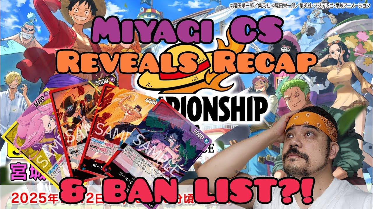 Miyagi CS OP13 Reveals Recap & Ban List - One Piece Card Game - YouTube