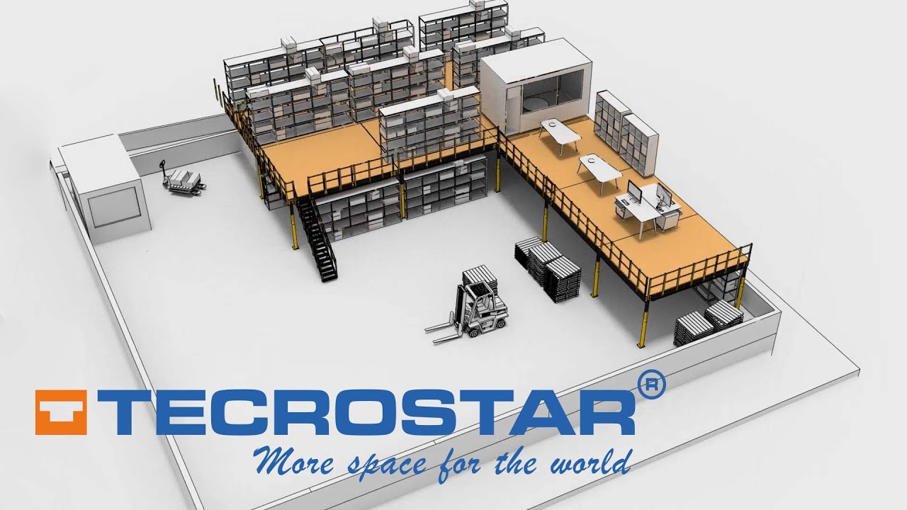 Industrial mezzanine TLX32 - Tecrostar - YouTube