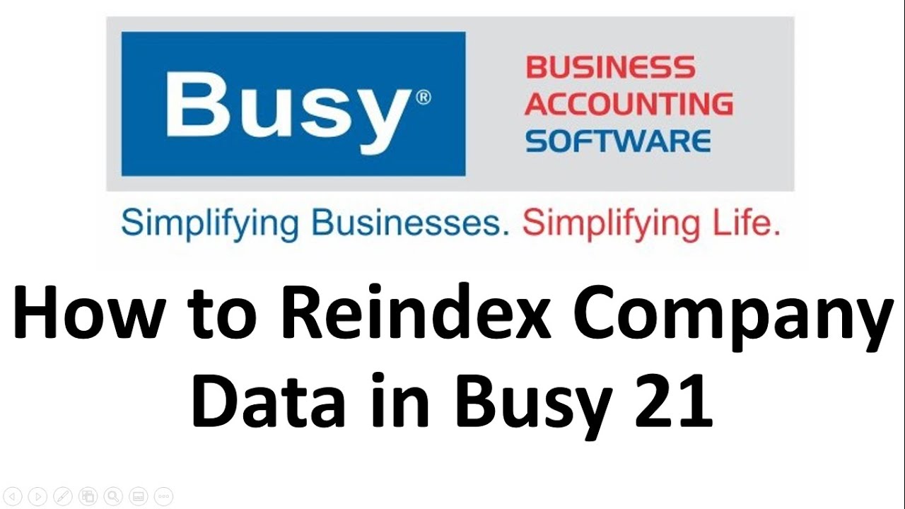 How To Reindex Database In Busy 21 YouTube How To Reindex Database In Busy 21 YouTube