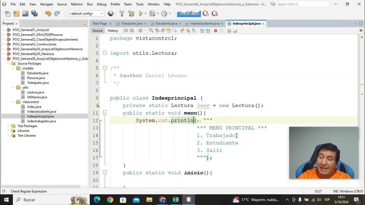 Curso Programación Orientada a Objetos 07 - ArrayList de Objetos con Herencia y SubMenú - YouTube