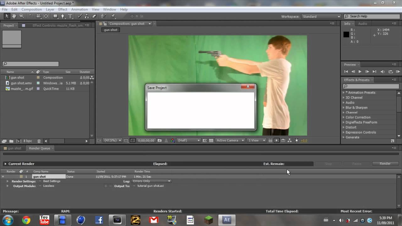 Adobe After Effects: Gun shot tutorial - YouTube
