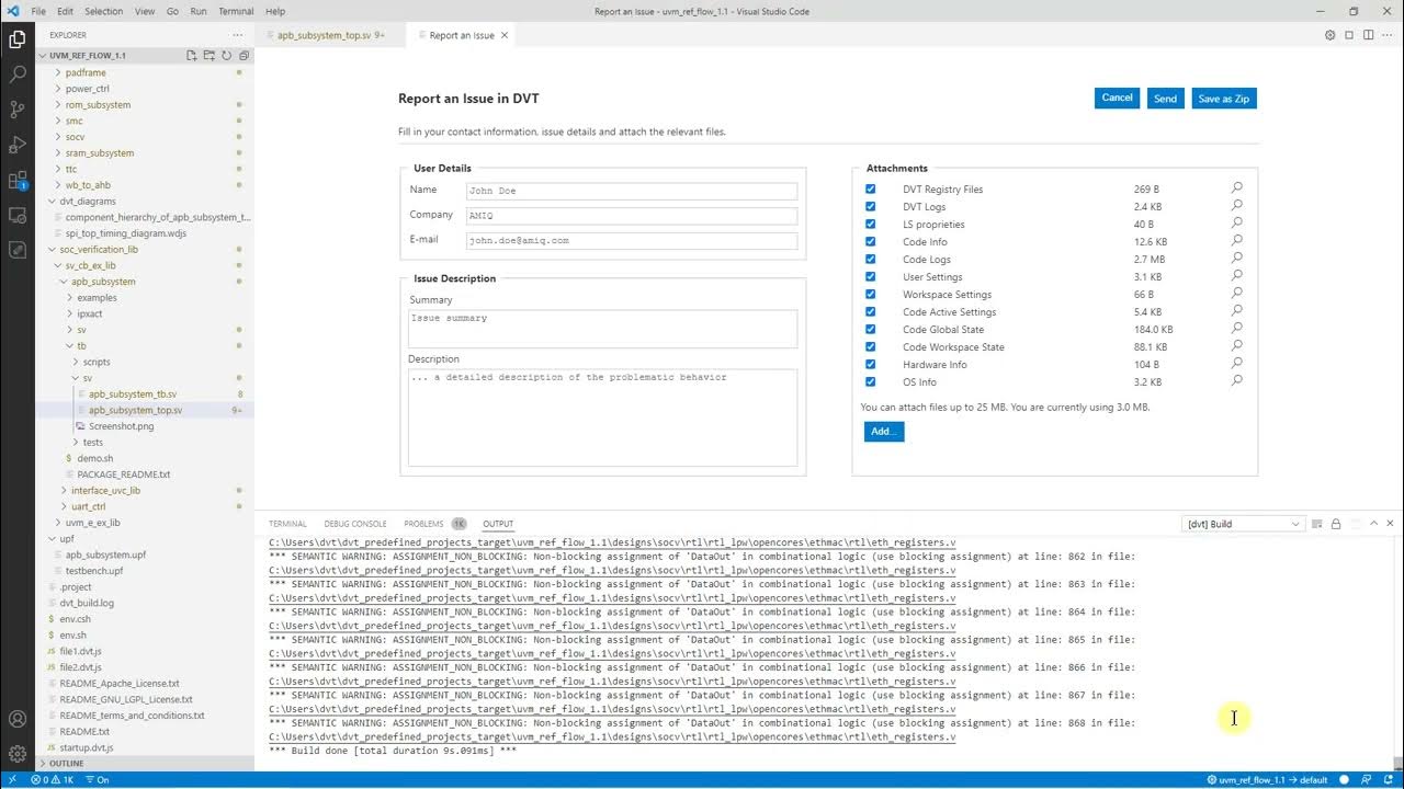 How to Report an Issue in the DVT IDE for VS Code - YouTube