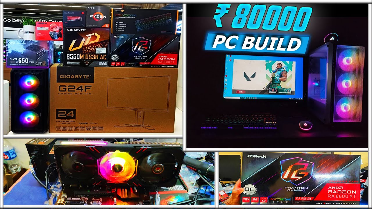 Rs 80,000 Full Gaming PC Build 2023 | Ryzen 5 & RX 6600 XT | White ...