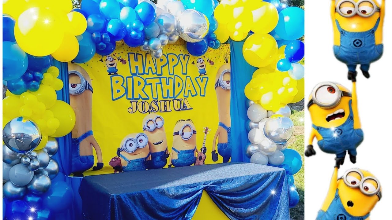 DECORACIÓN CON GLOBOS [MINIONS]guirnanda de globos /BALLOON garland ...