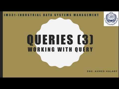 Tutorial 8 | Query 3 - Working with Query - YouTube