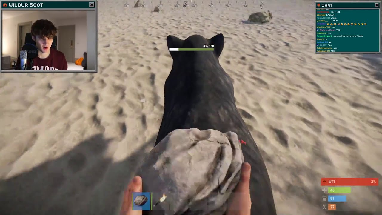 Boar steals Wilbur's spear (Rust) - YouTube