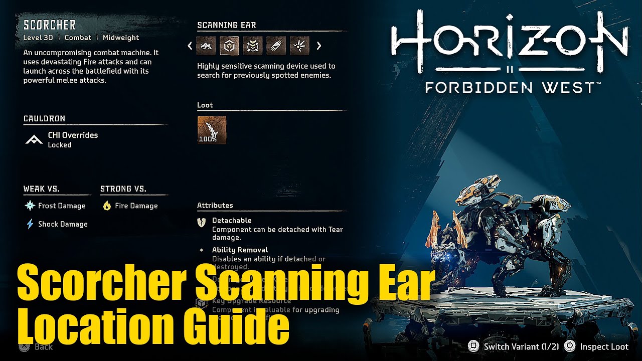 Horizon Forbidden West - Scorcher Scanning Ear Resources (Legendary ...