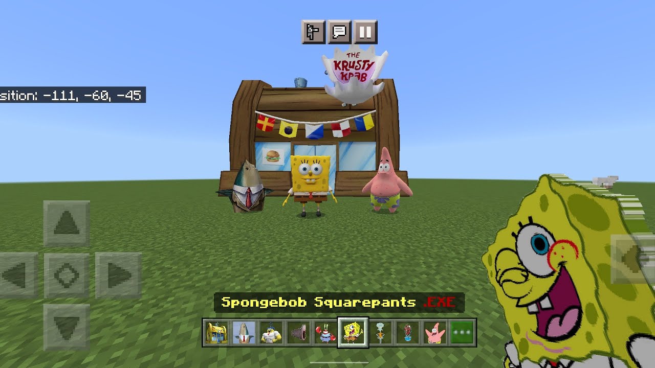 Most realistic 3D SpongeBob MOD in Minecraft PE Addon - YouTube