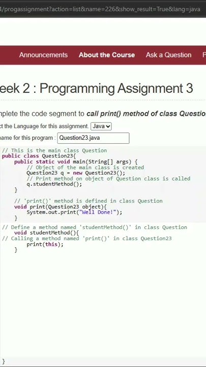 NPTEL Programming in Java Week-2 Programming assignment 3 - YouTube