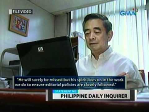 Saksi: Publisher ng Philippine Daily Inquirer na si Isagani Yambot ...