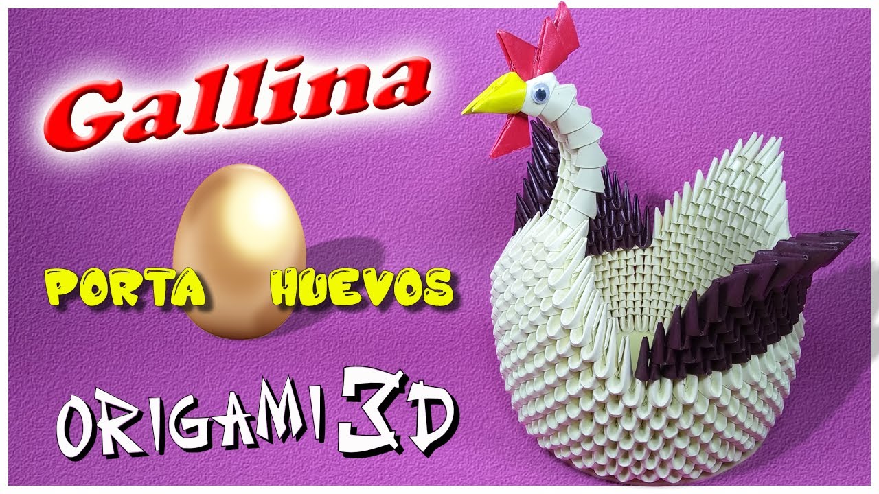 Gallina En Origami 3D 🐓 3D Origami Hen Egg Holder 🥚 - YouTube