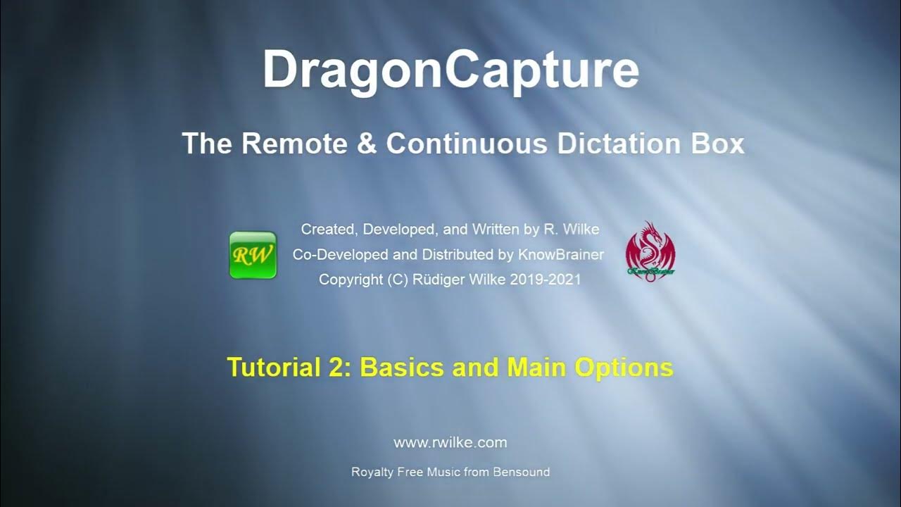 DragonCapture Tutorial 2: Basics & Main Options - YouTube
