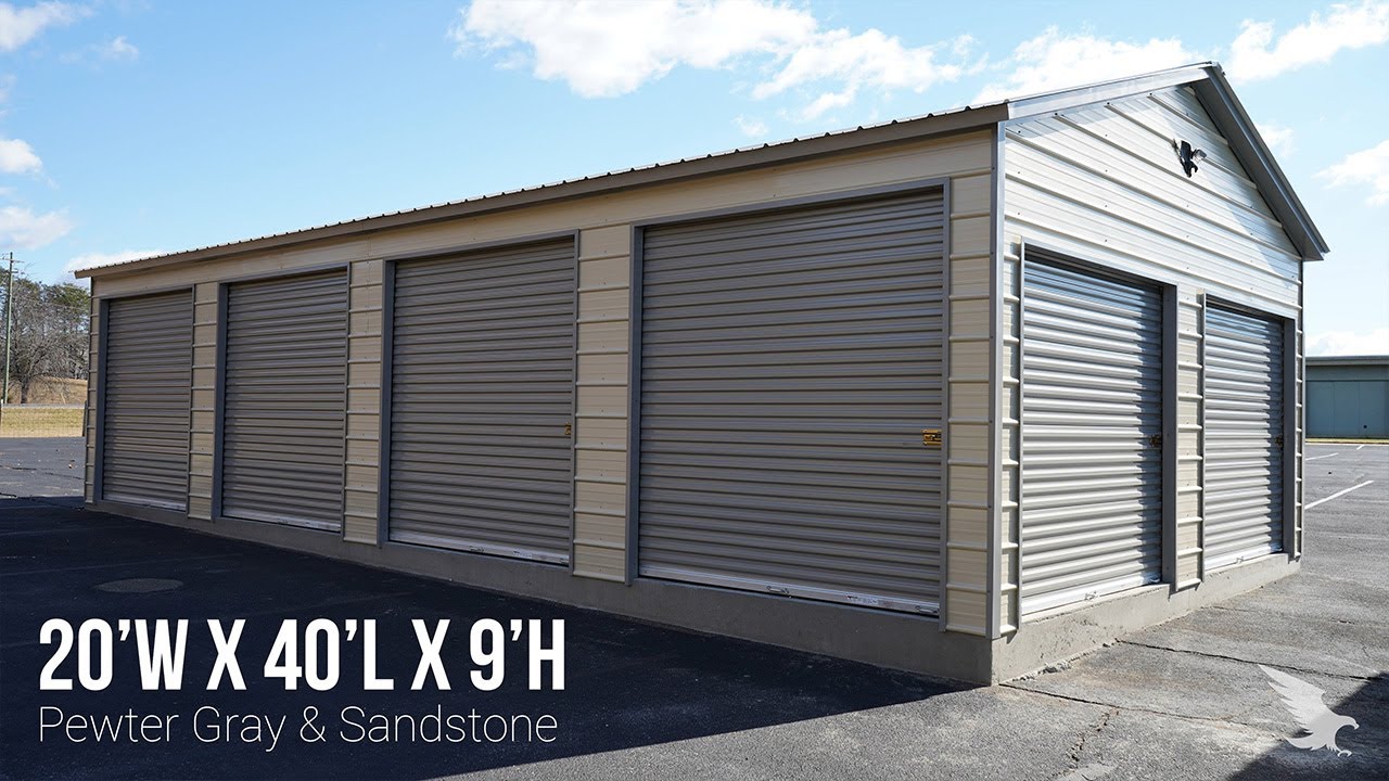 20'x40'x9' Custom Metal Storage Unit - YouTube