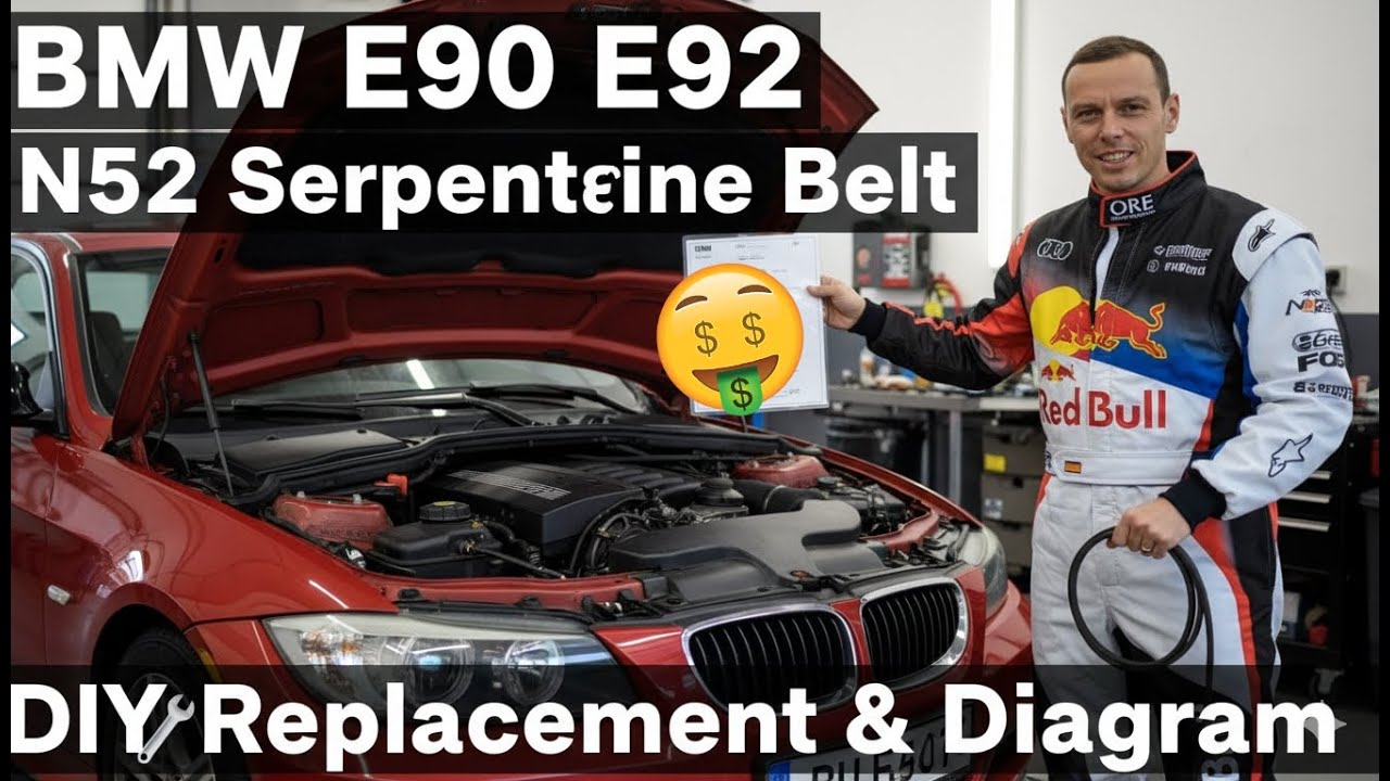 BMW E90 E92 Serpentine Belt Diagram & Replacement (N52 Engine 325i 328i ...