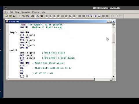 6502 Assembly Program to Divide Numbers. - YouTube