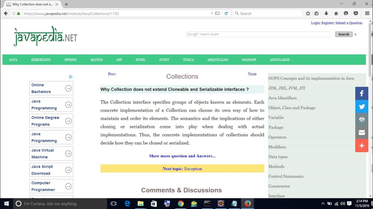 Why Collection does not extend Cloneable and Serializable interfaces ? | javapedia.net - YouTube