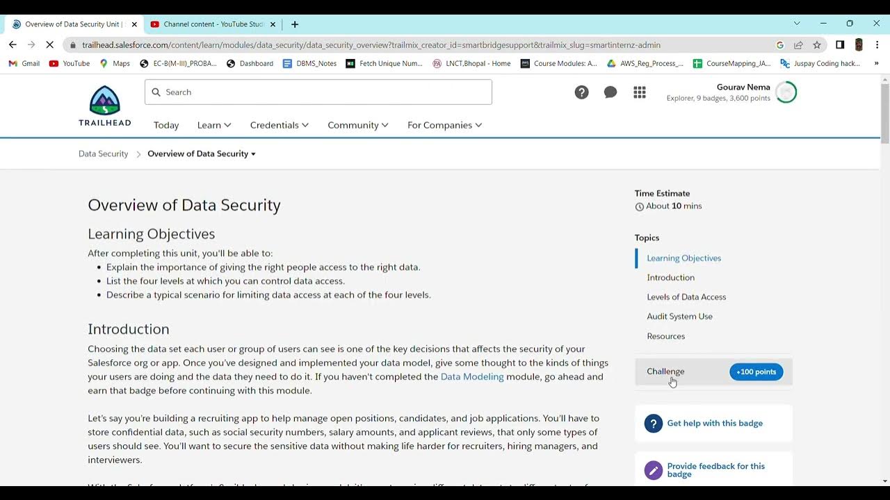 Data Security Salesforce Trailhead Overview Of Data Security Youtube