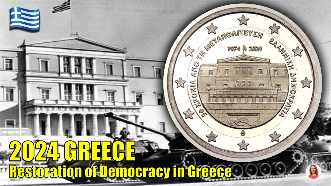 #21: 2€ 2024 Greece 🇬🇷 – 50 years of Democracy 🏛️ Collector Coin – A ...