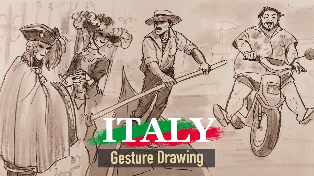 Gesture Drawing #51 - Italy (Sketch with me) - YouTube